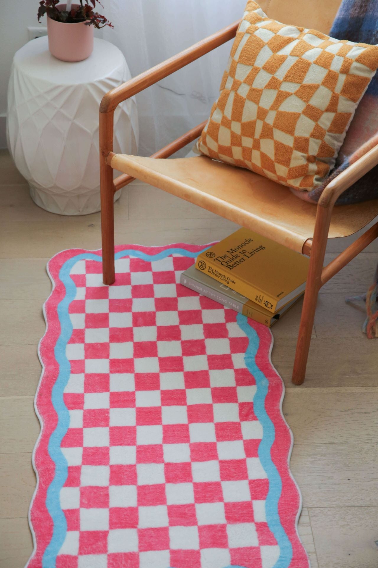 Pink and Blue Lace checkerboard Runner – Lany Space